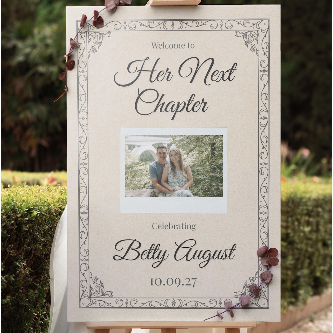 Her Next Chapter Welcome Sign Template | Book-themed Bridal Shower ...