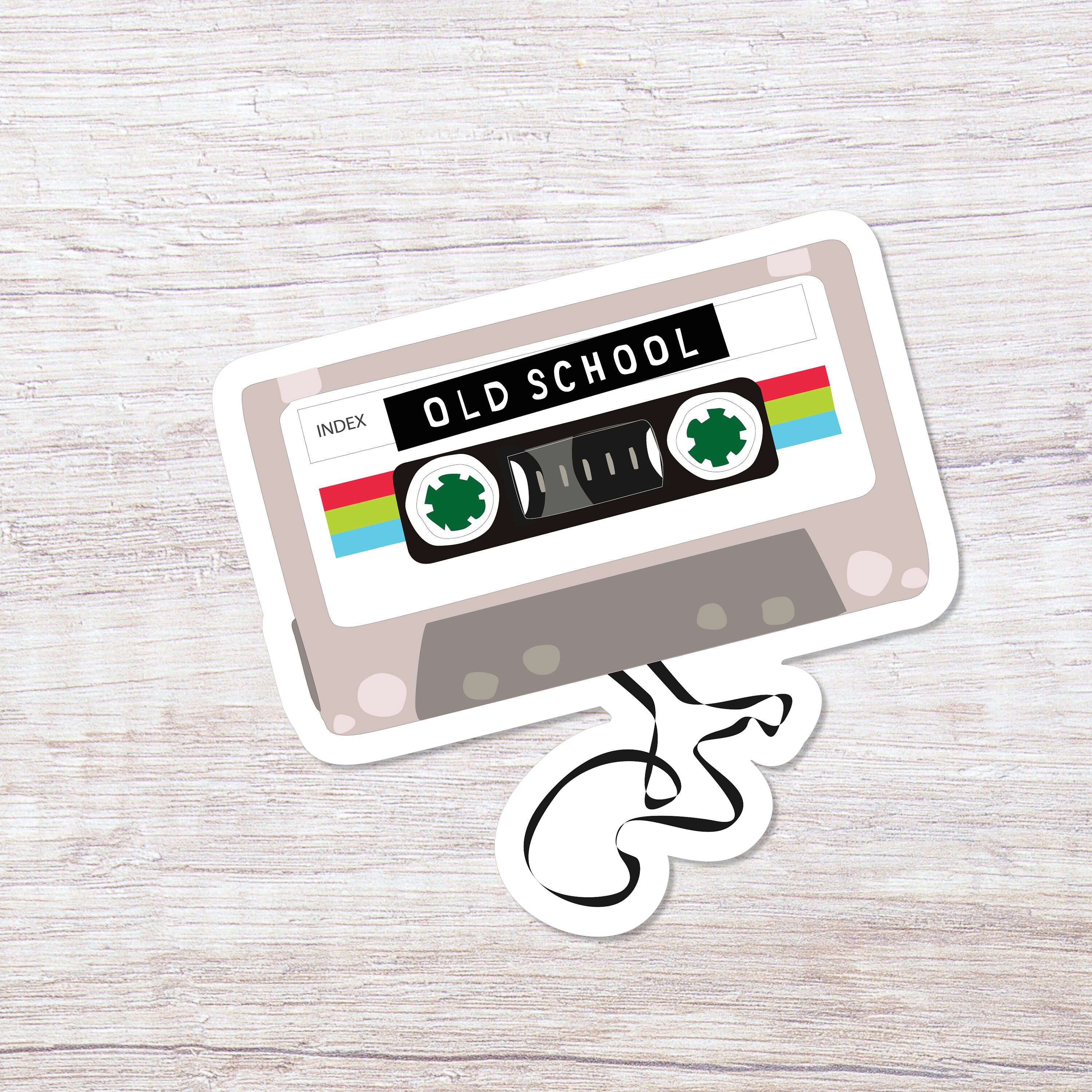 Old School Rainbow Cassette Tape, Vinyl Sticker - ST169 - Etsy