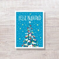 Feliz Navidad Printable Card / Instant Download PDF / Spanish Christmas ...