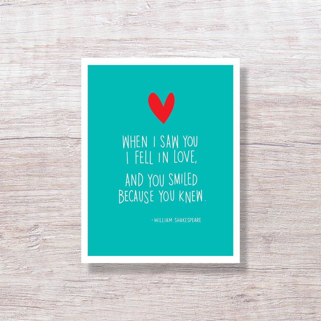 WILLIAM SHAKESPEARE Quote, Love Card, Anniversary Card for Wife for ...