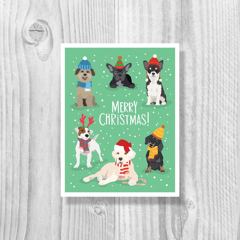 Dog Christmas Card - Etsy