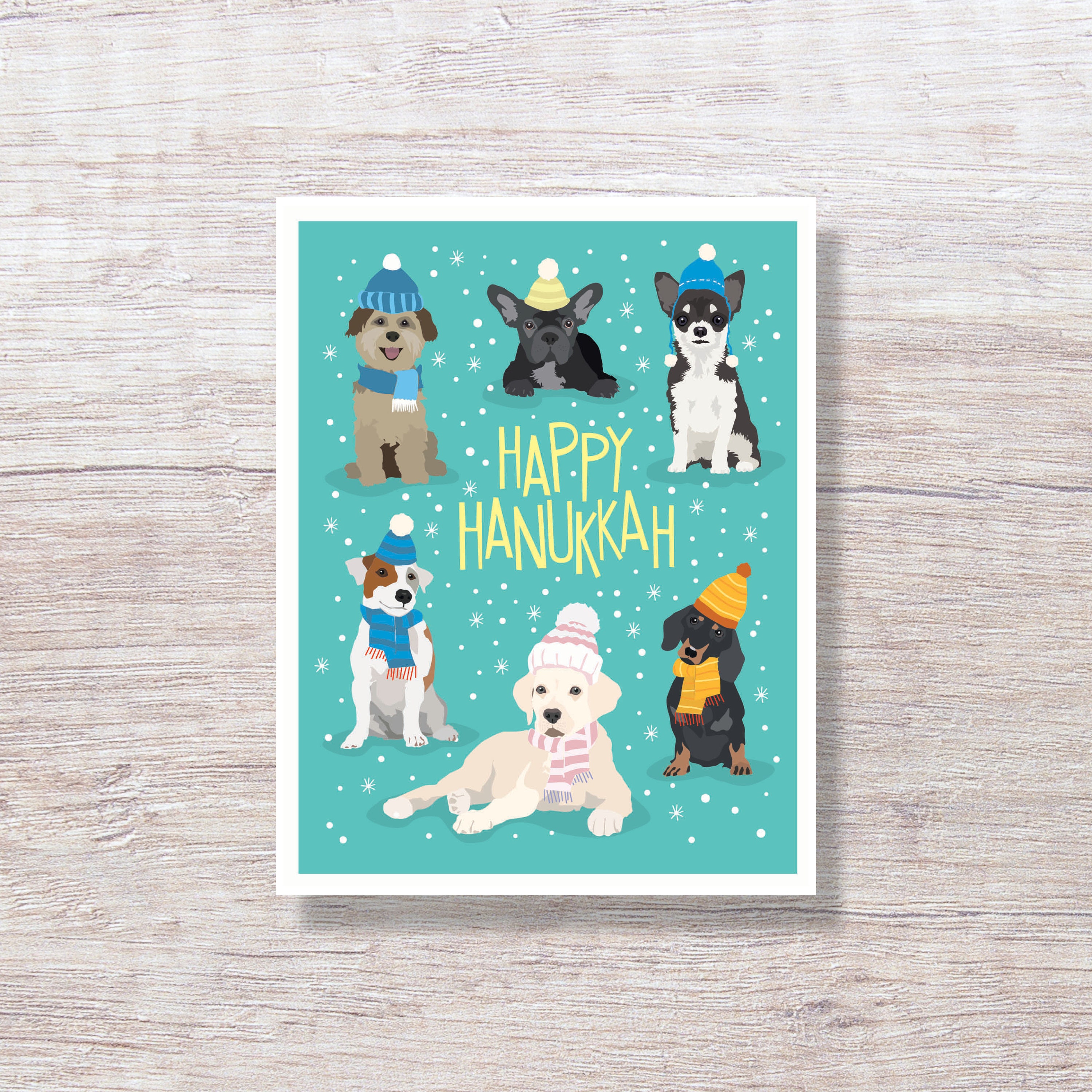 Hanukkah Winter Dogs - Single Card or Boxed Set Chanukah Cards - H332 ...