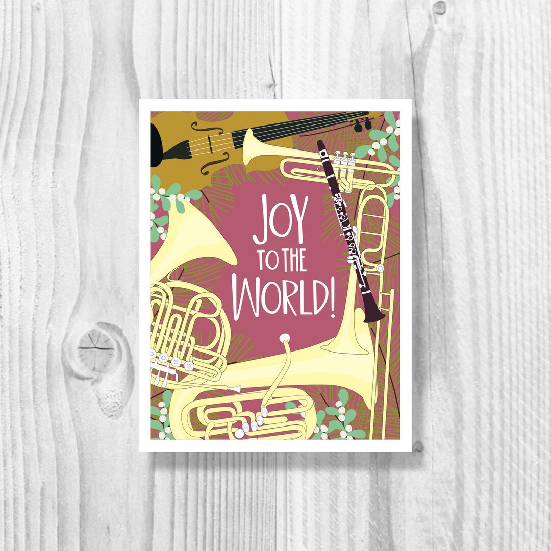 Musical Instruments Christmas Cards - Single Card or Boxed Set Holiday ...