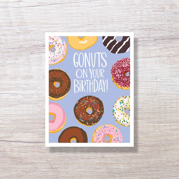 Birthday Card Donuts Illustrated Birthday Card With Hand - Etsy Hong Kong
