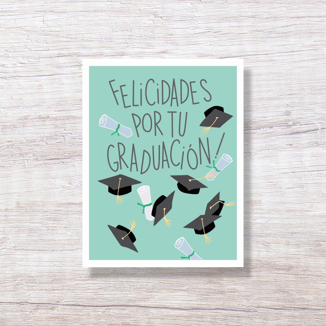 Spanish Language, Graduation Congratulations Card - H308 - Etsy