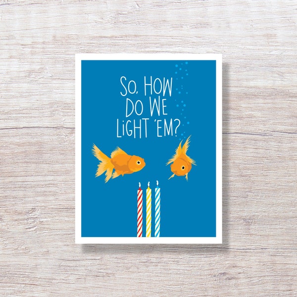 Goldfish Birthday Cards - Etsy
