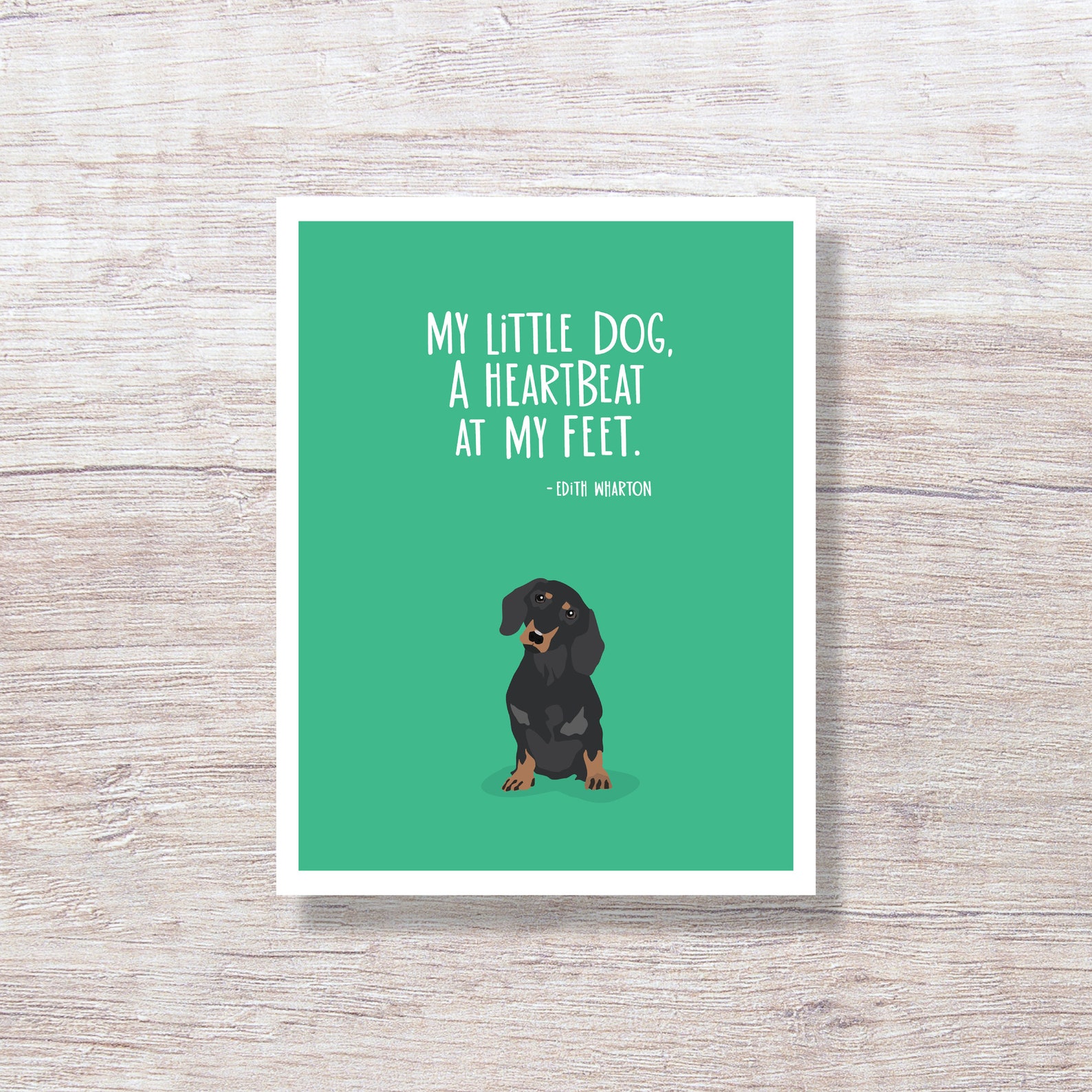 Edith Wharton Little Dog Heartbeat Quote Friendship Card - D302 - Etsy