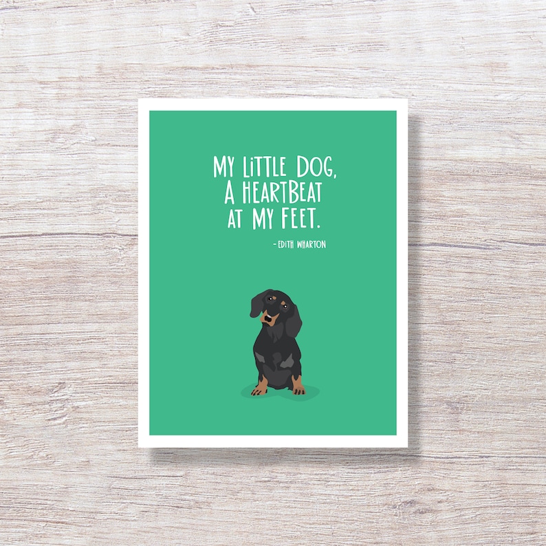 Edith Wharton Little Dog Heartbeat Quote Friendship Card - D302 - Etsy