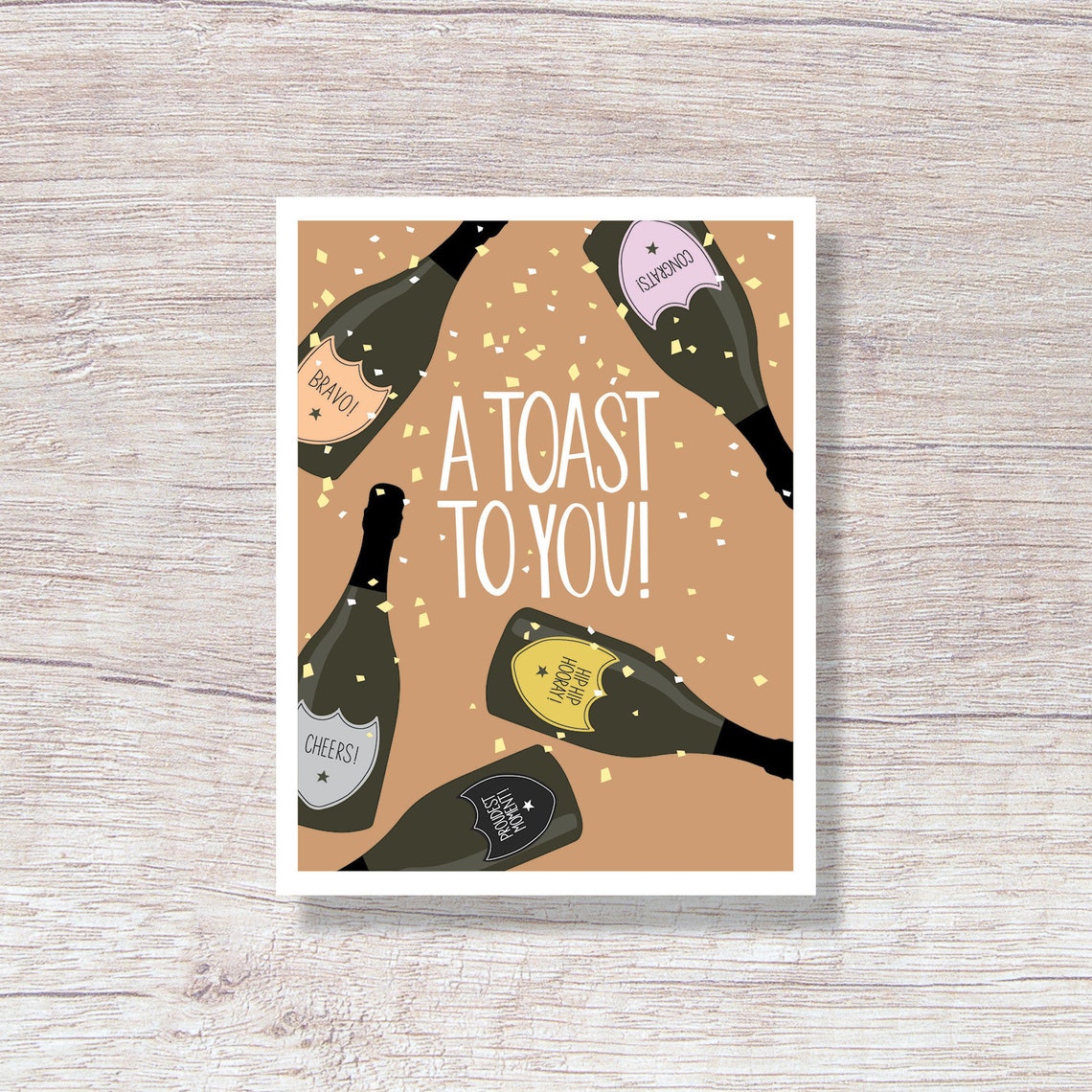 TOAST TO YOU Champagne Congratulations Card Wedding | Etsy