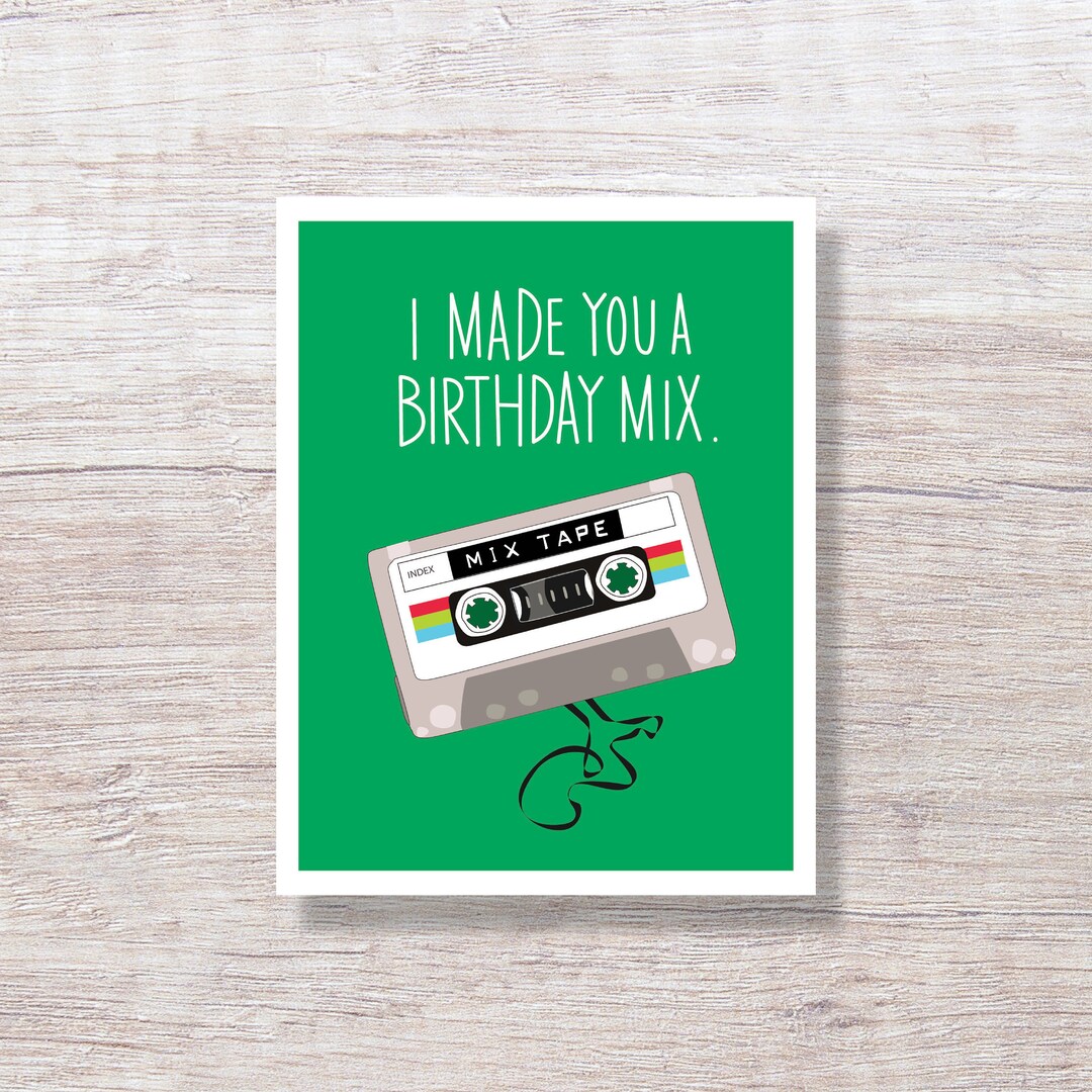 Funny Mix Tape Birthday Card: Old School Cassette Design - D159 - Etsy