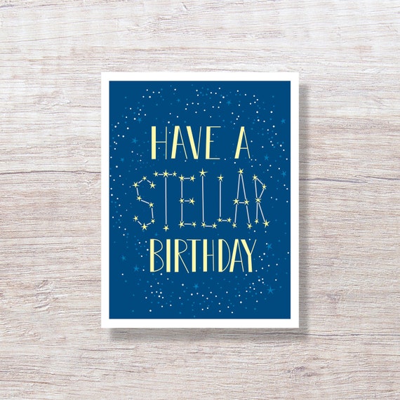 STELLAR CONSTELLATIONS Birthday Card Zodiac Birthday Card | Etsy