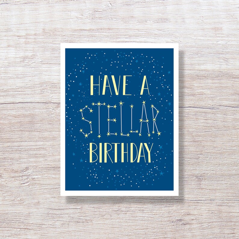 STELLAR CONSTELLATIONS Birthday Card Zodiac Birthday Card | Etsy