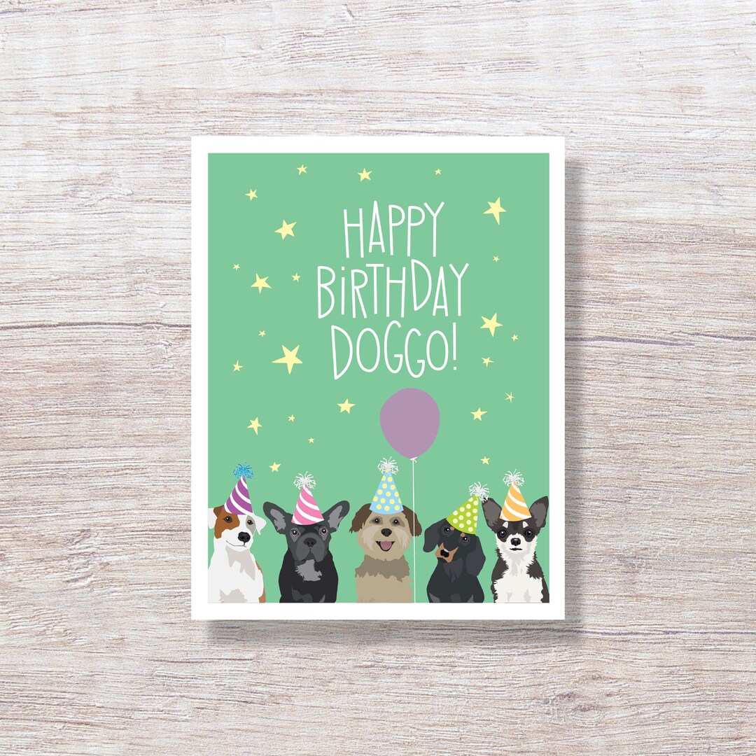 Birthday Doggo, Birthday Card for Pet Dog D440 - Etsy