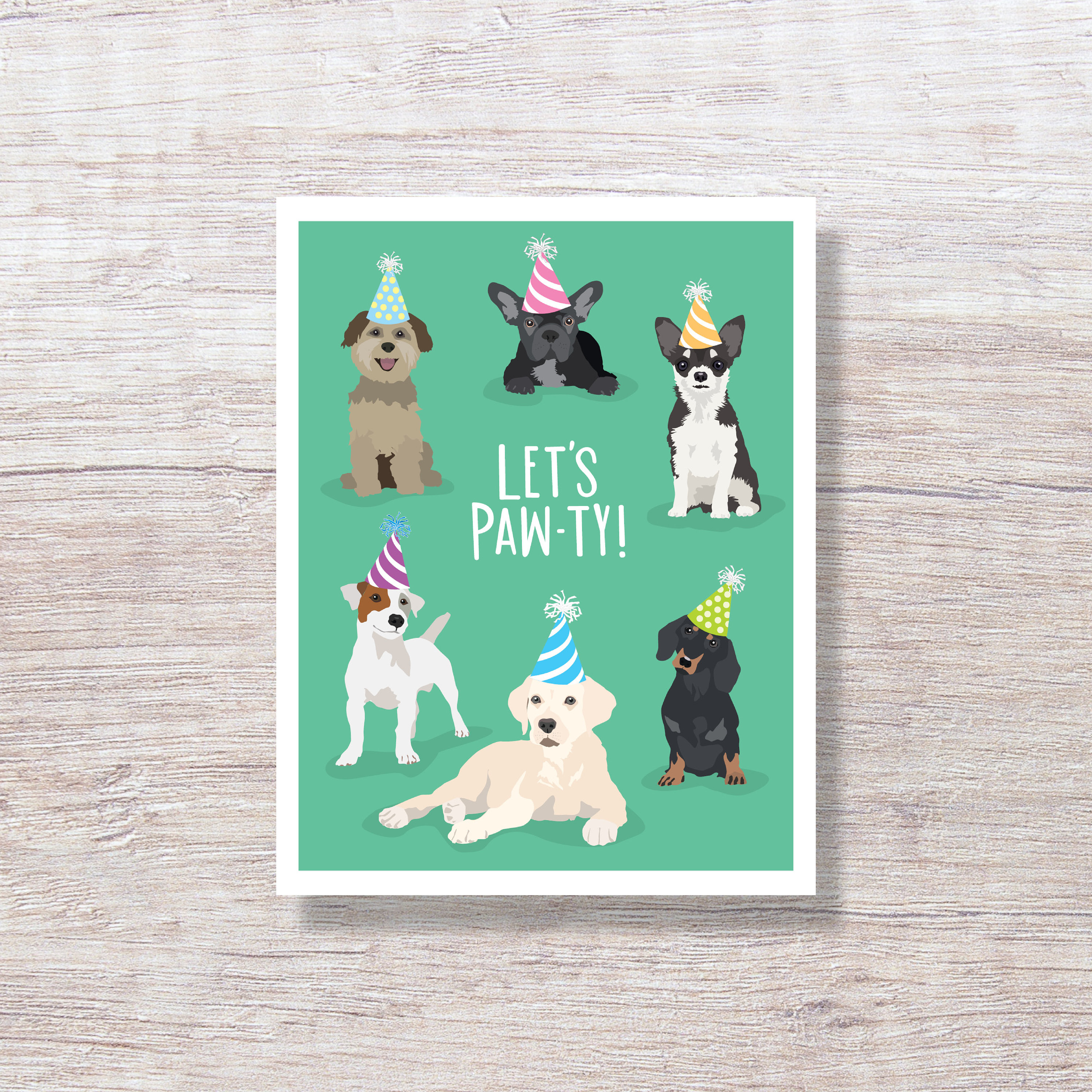 Birthday Card BIRTHDAY DOGS Illustrated Birthday Card With - Etsy