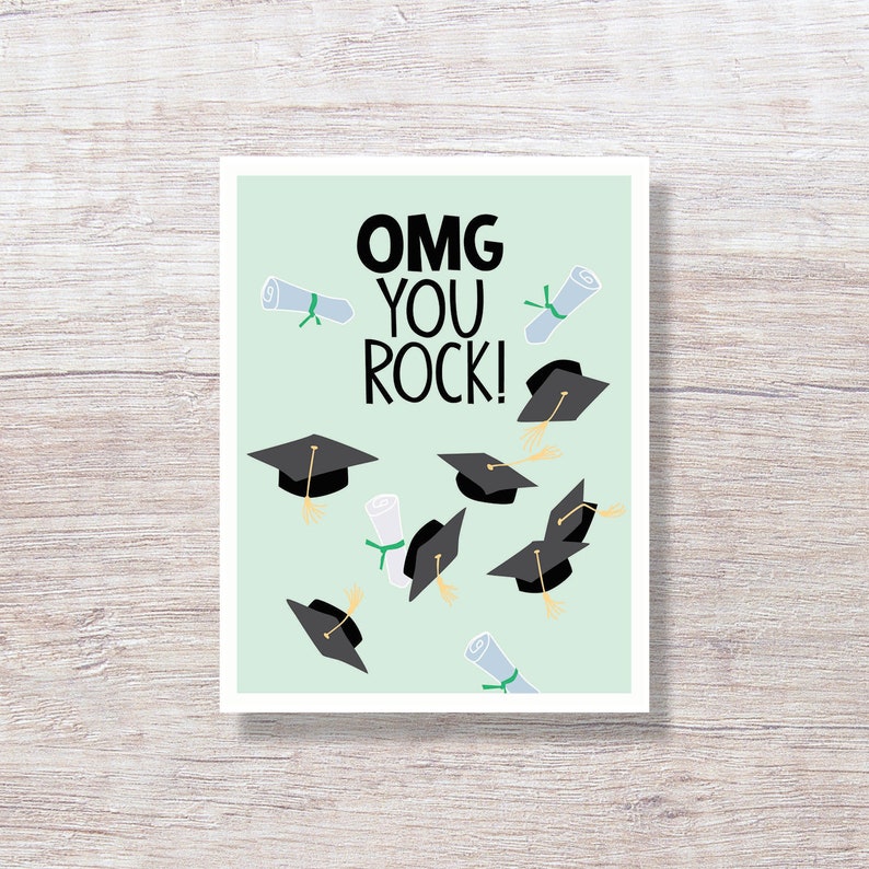 Graduation Card OMG YOU ROCK H194 | Etsy