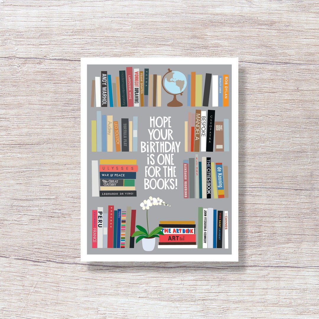 Birthday Card for Book Lover, Reader, Library, BOOKCASE - D281 - Etsy