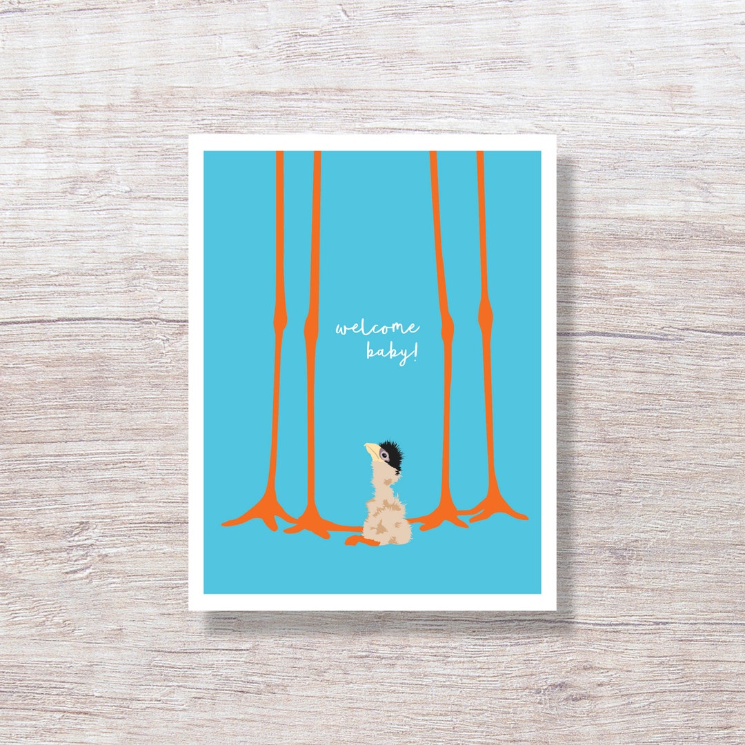 Stork New Baby Card: Gender Neutral Congratulations - D383 - Etsy