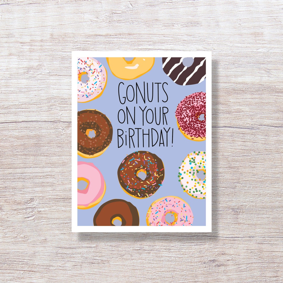 Birthday Card Donuts, Illustrated Birthday Card With Hand Lettering ...