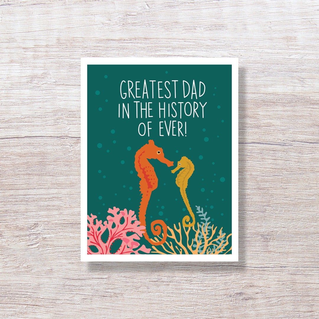 SEAHORSE Father's Day Card - Funny & Sweet Card for Dad for Husband ...