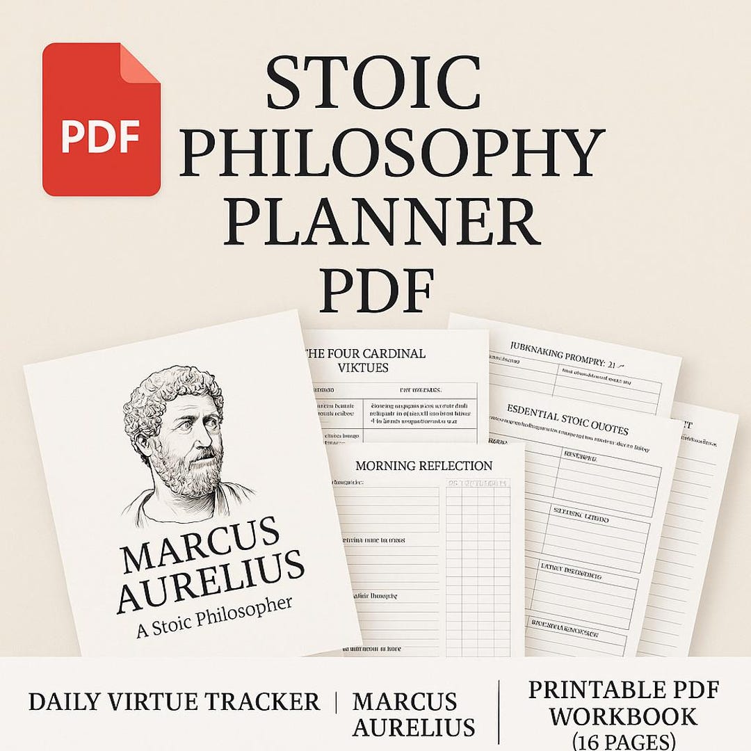 Stoic Philosophy Journal: Daily Virtue Tracker & Wisdom Quotes (PDF ...