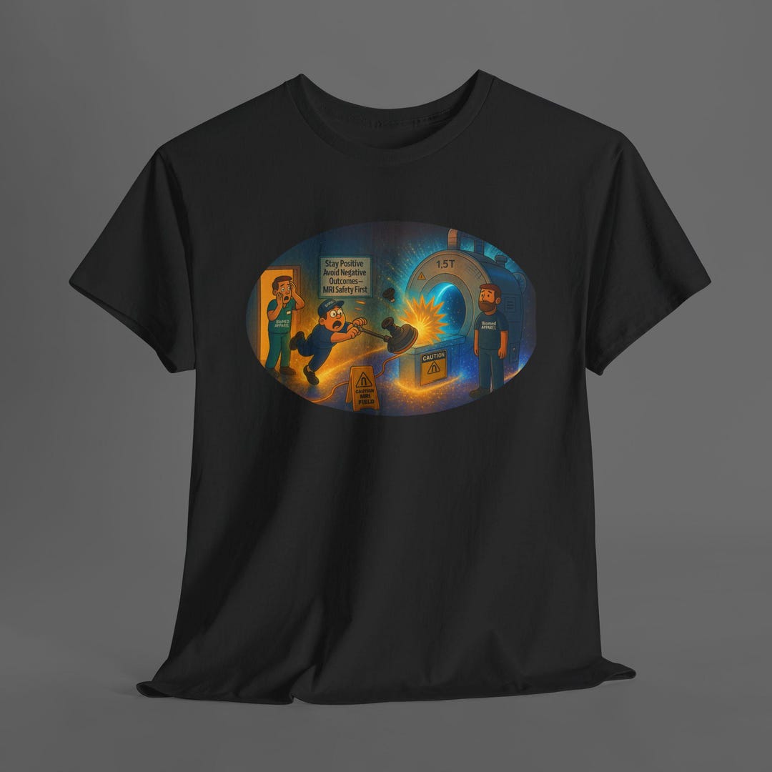 MRI Safety Cartoon Shirt Funny MRI Tech Tee, Medical Apparel for ...