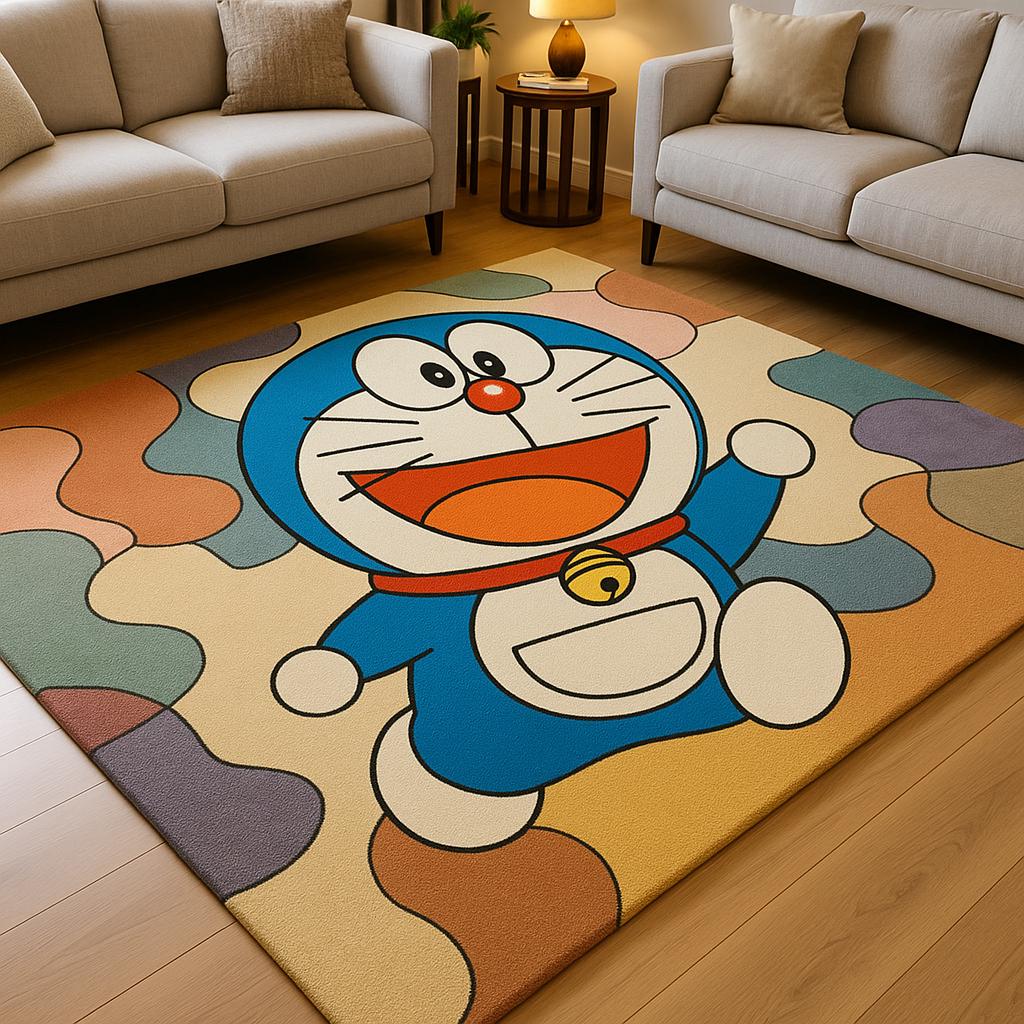 Doraemon Cartoon Kids Rug – Colorful Playroom & Bedroom Floor Mat, Soft ...