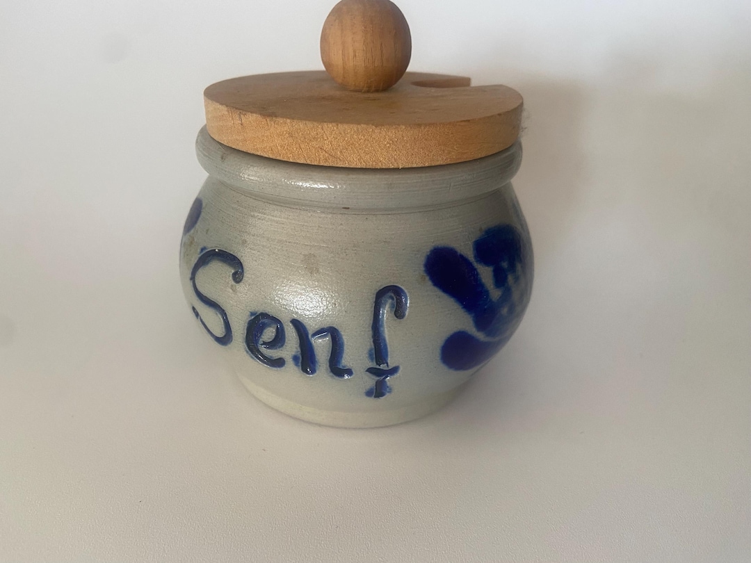 Salt Glazed " Senf" Mustard Jar / German Made / Mustard Jar / Vintage ...