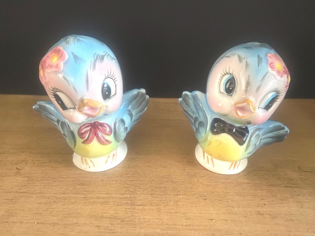 Lefton Blue Bird Salt and Pepper Shakers / Vintage Salt and Pepper ...