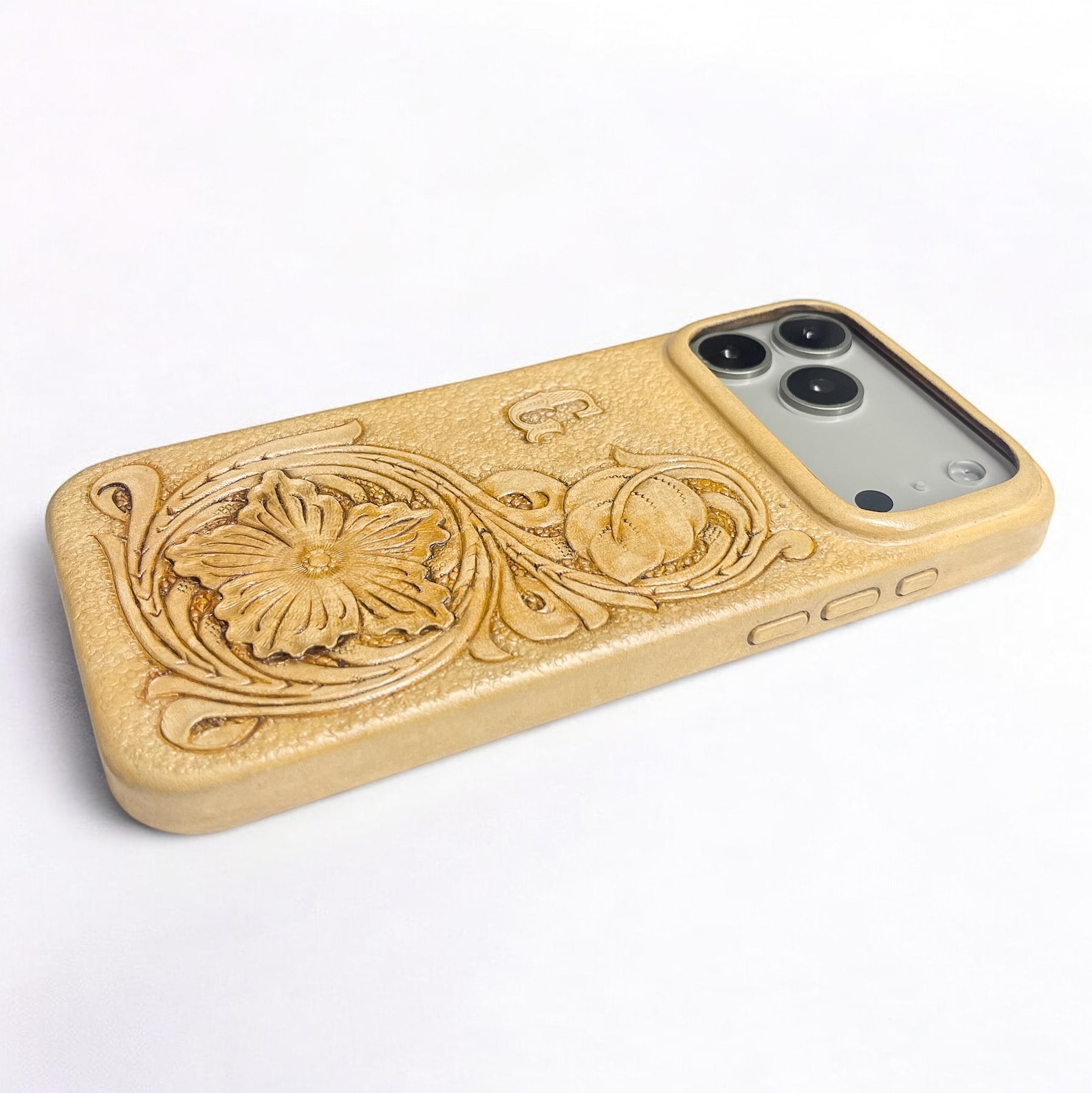 Tooled Leather iPhone Case | Floral Carving | Tan Veg-tan | Western ...