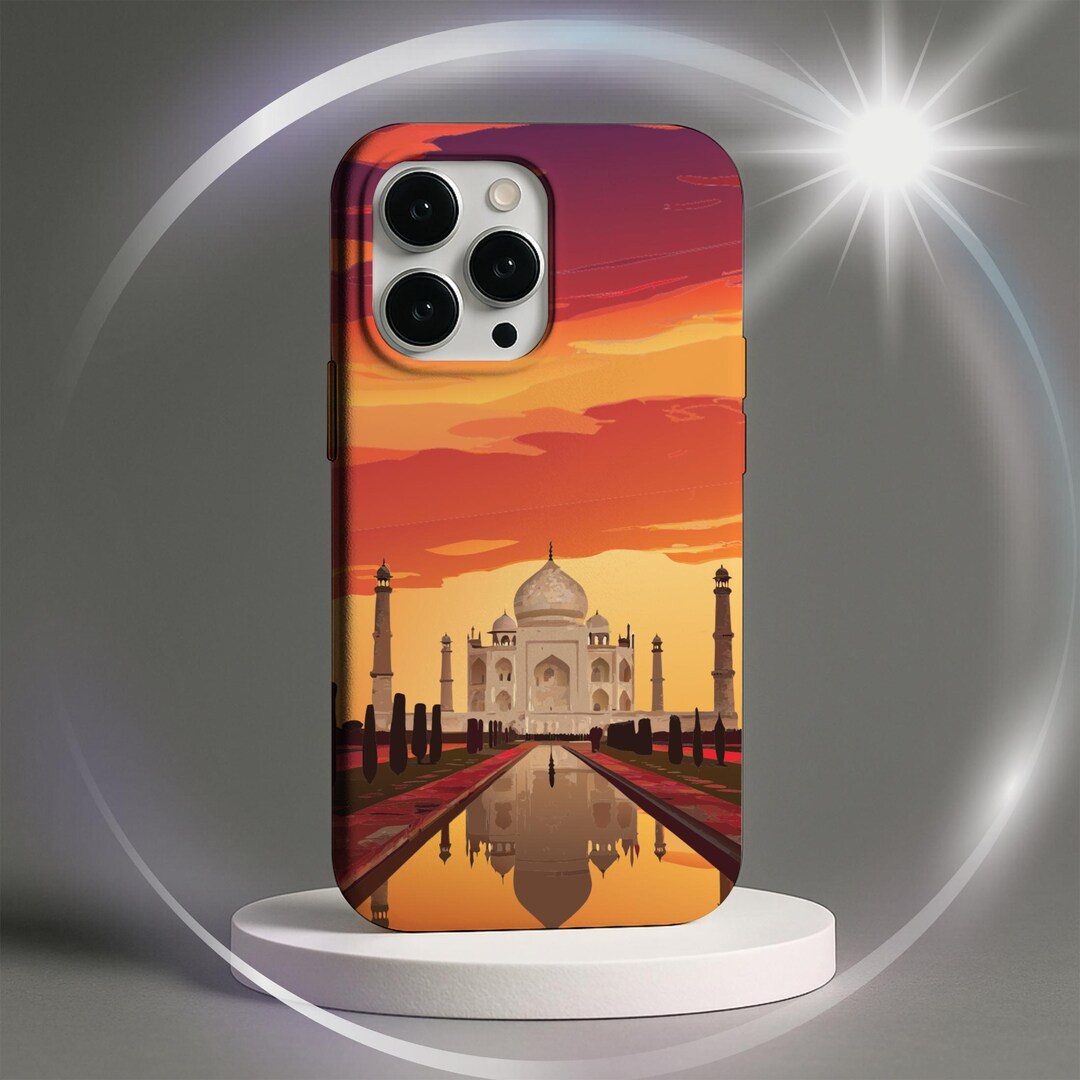 Taj Mahal Sunset - India Landmark Phone Case - Agra Skyline Tough ...