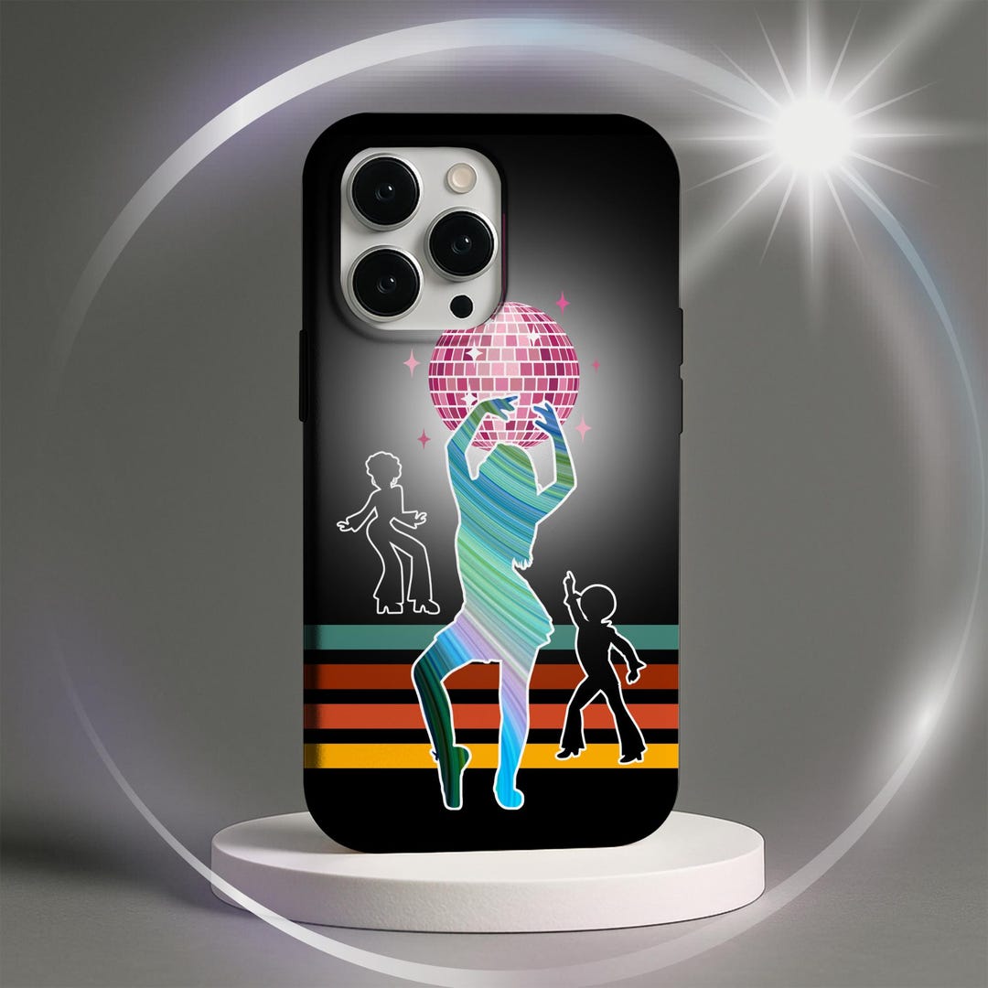 70s Disco Dance Phone Case - Retro Roller Disco Vibes - Rainbow ...