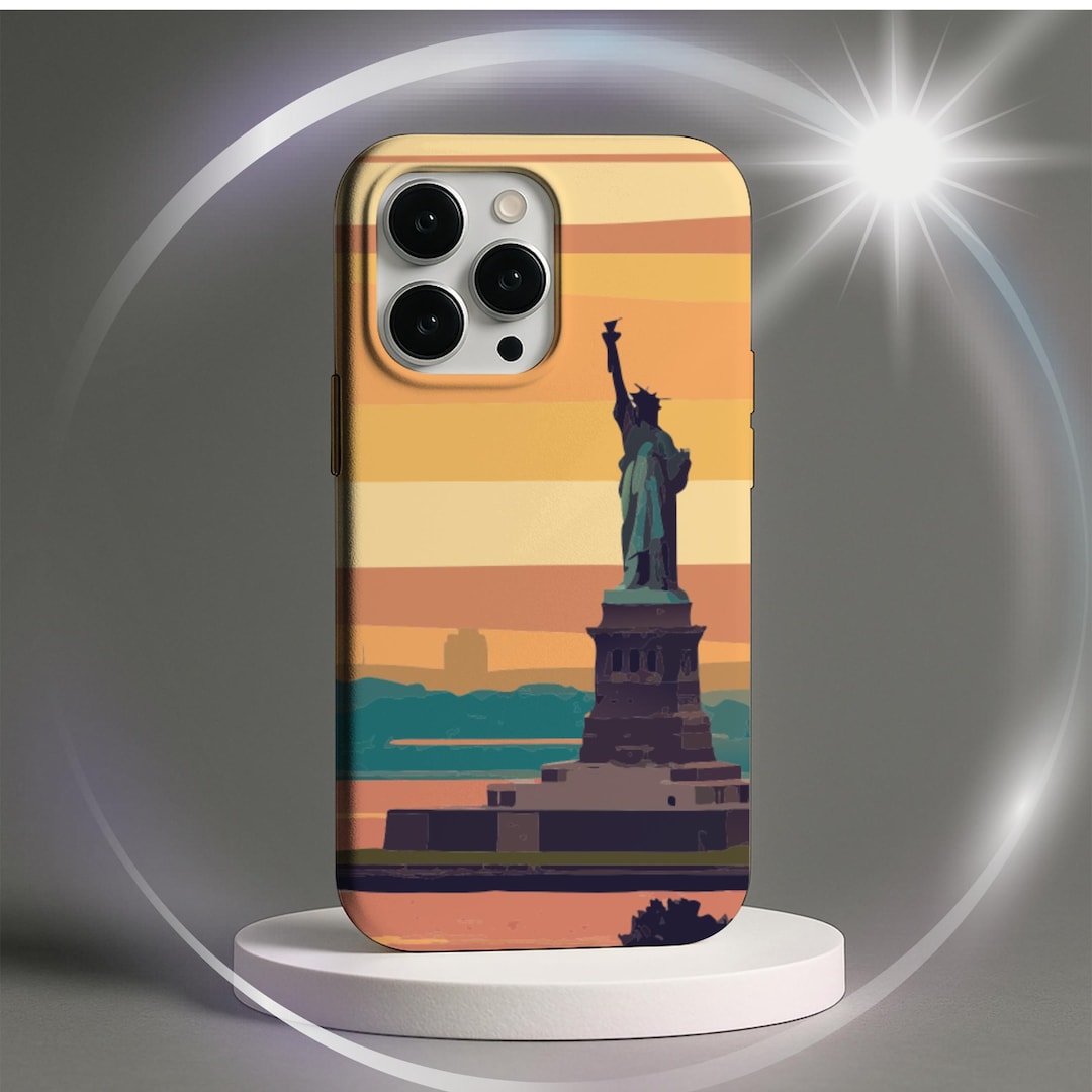 Statue of Liberty Sunset iPhone & Samsung Case: NYC Landmark Art - Etsy UK