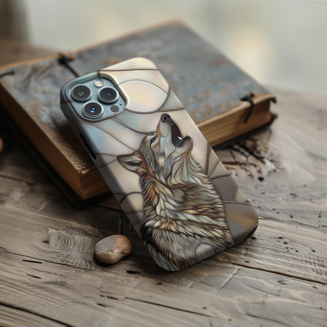 Stained Glass Lone Wolf Phone Case: Mystical Animal Art - Etsy UK