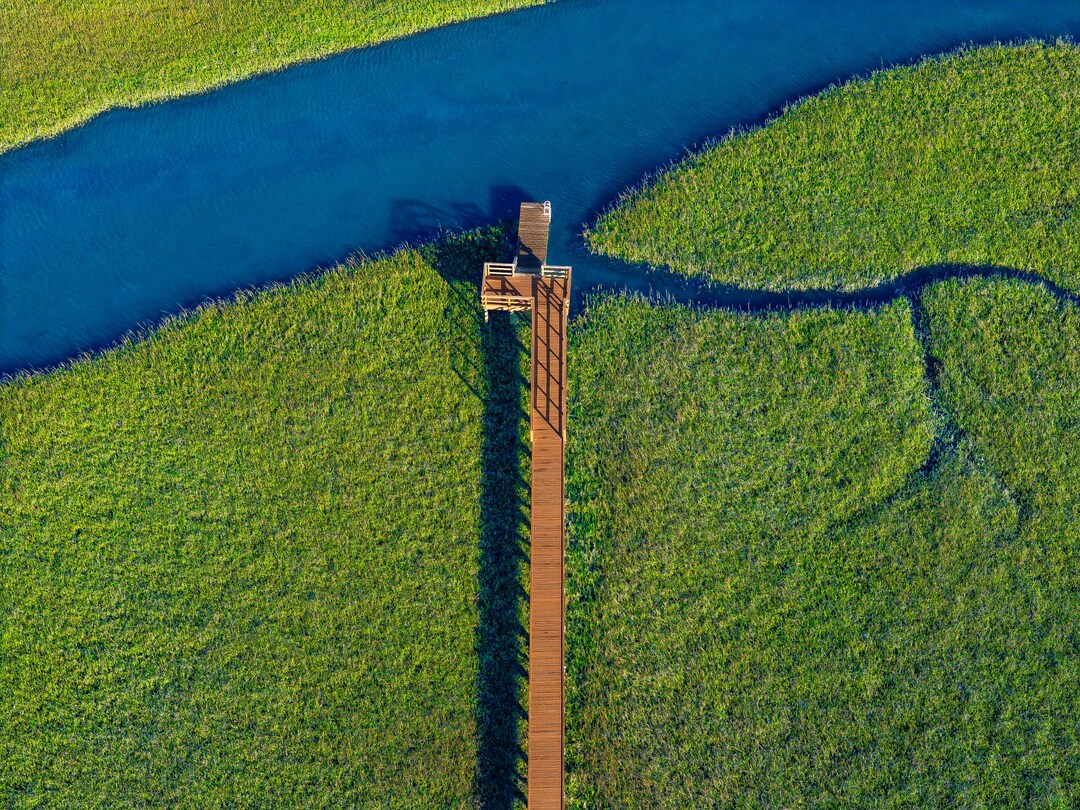 Aerial View of the Marsh With a Dock. - Etsy
