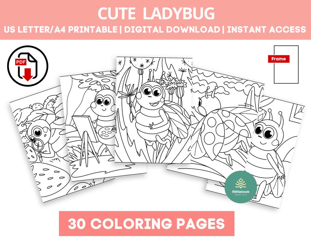 Printable Ladybug Coloring Book | Ladybird Coloring Pages | Screen-free ...