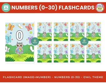 Printable Owl Number Flashcards 0-30 | Preschool & Kindergarten Math ...