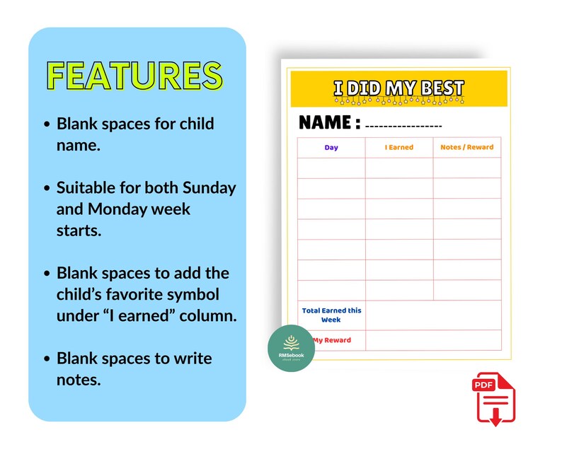 Reward Chart for Kids Printable | Positive Affirmation Chart | Good ...