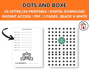 Dots and Boxes Printable Game: Family Fun, Score Tracker (PDF) - Etsy