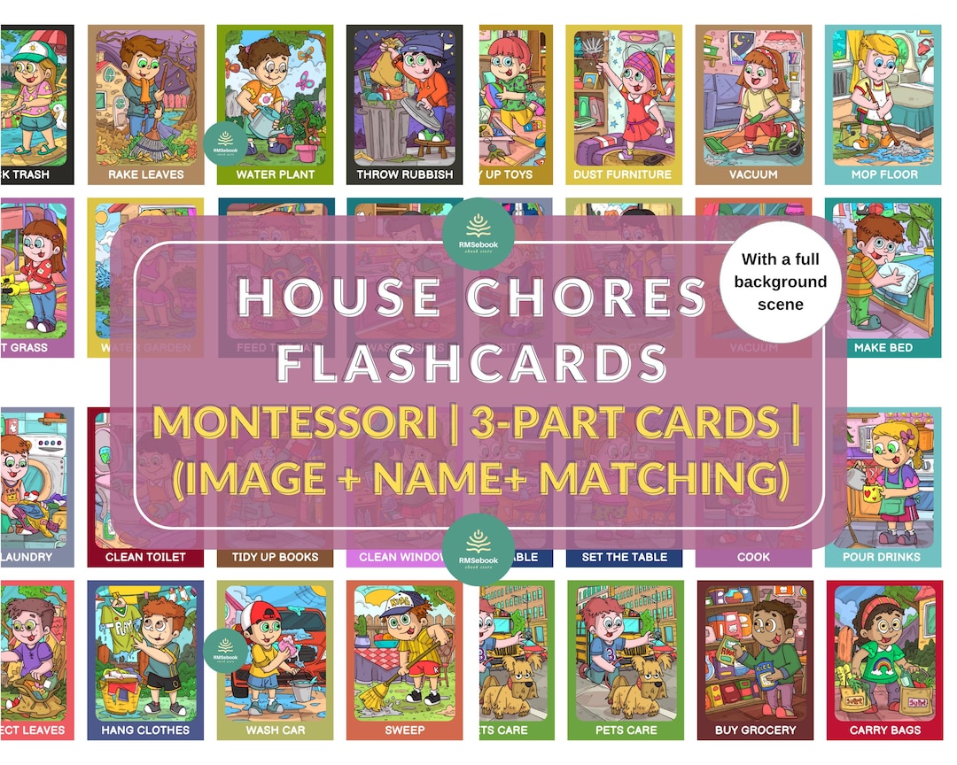 Kids Chore Flashcards Printable | Home Task Cards | Daily Routine ...