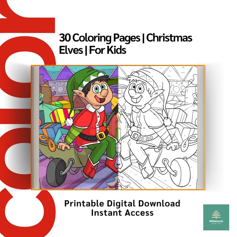 Christmas Elves Coloring Pages for Kids | 30 Festive Printable Designs ...