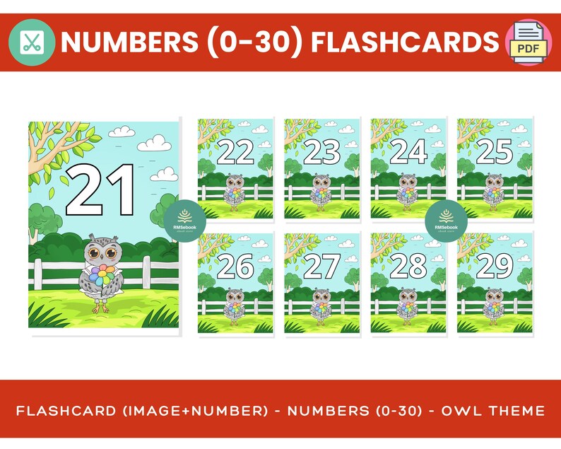 Printable Owl Number Flashcards 0-30 | Preschool & Kindergarten Math ...