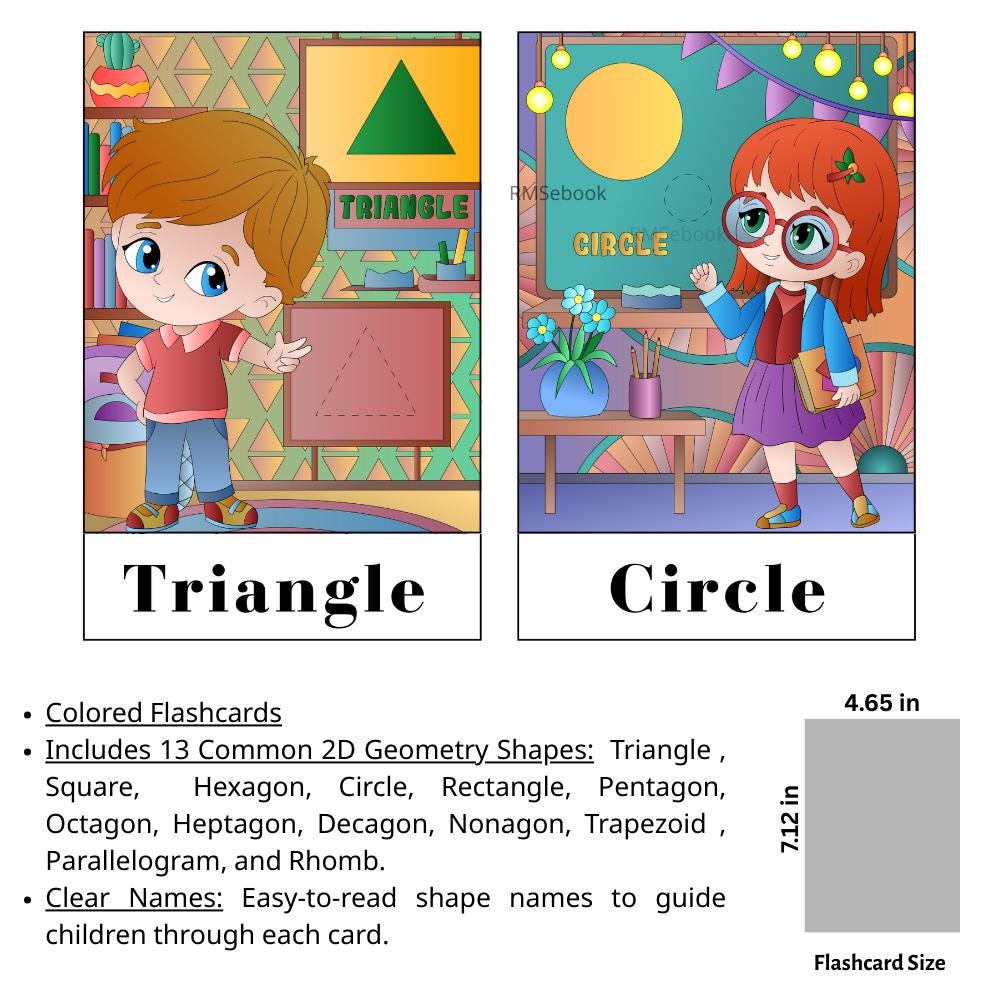 Printable 2D Shapes Flashcards | Early Math Learning for Kids | PDF ...