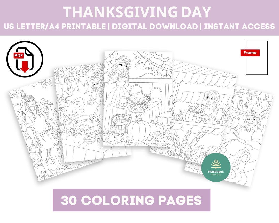 Printable Thanksgiving Coloring Sheets | 30 Fun Holiday Activity Pages ...