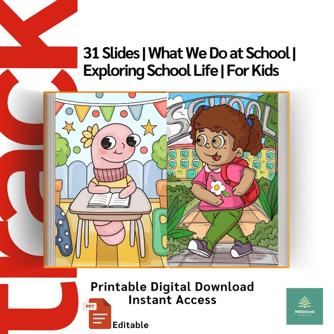 Editable School Life Powerpoint for Kids: Interactive Learning (digital ...
