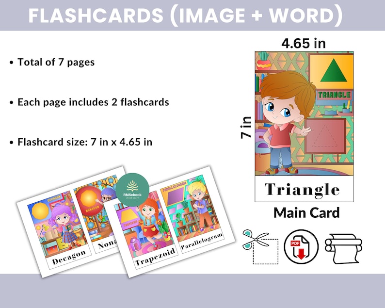 Printable 2D Shapes Flashcards | Early Math Learning for Kids | PDF ...