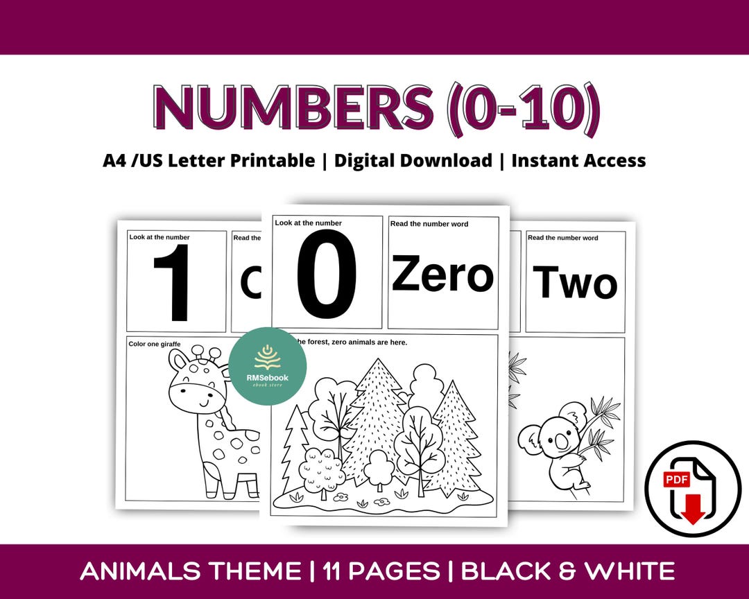 Preschool Math Worksheets | Numbers 0–10 Coloring & Counting Activities ...