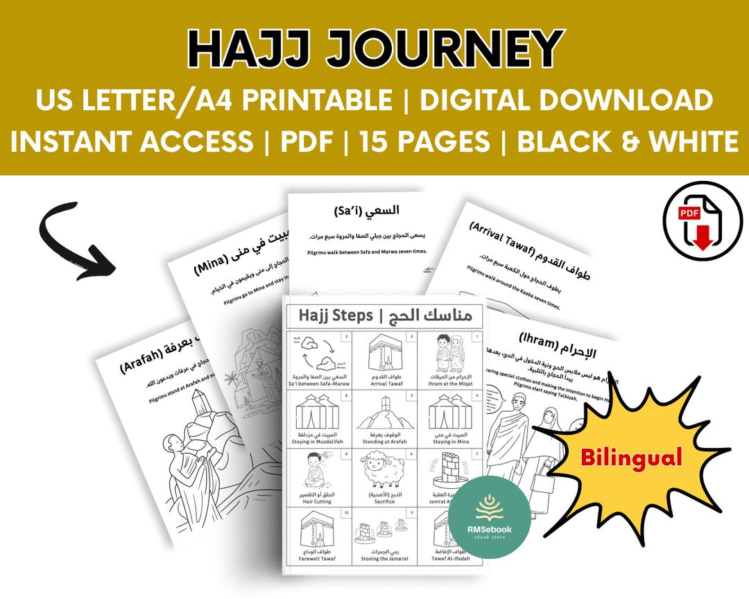 Hajj Steps for Kids , Islamic Coloring & Activities Pages , Eid ...