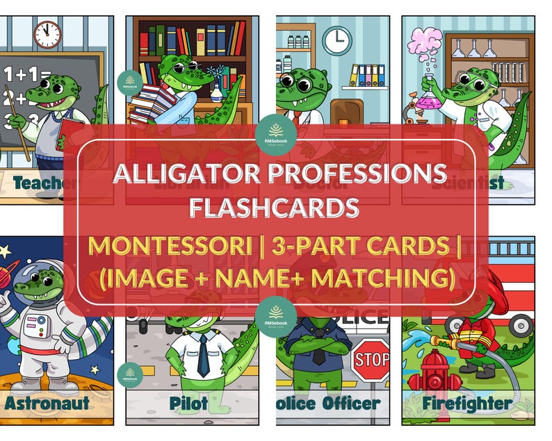 Alligator Job Flashcards Printable | Fun Career Learning Cards for ...