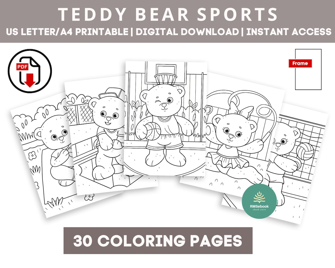 Teddy Bear Sports Coloring Pages | 30 Printable Adventures for Kids ...