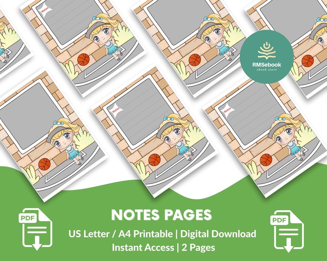 Kawaii Notes Pages | Printable Planner Sheets | Fun Writing Practice ...